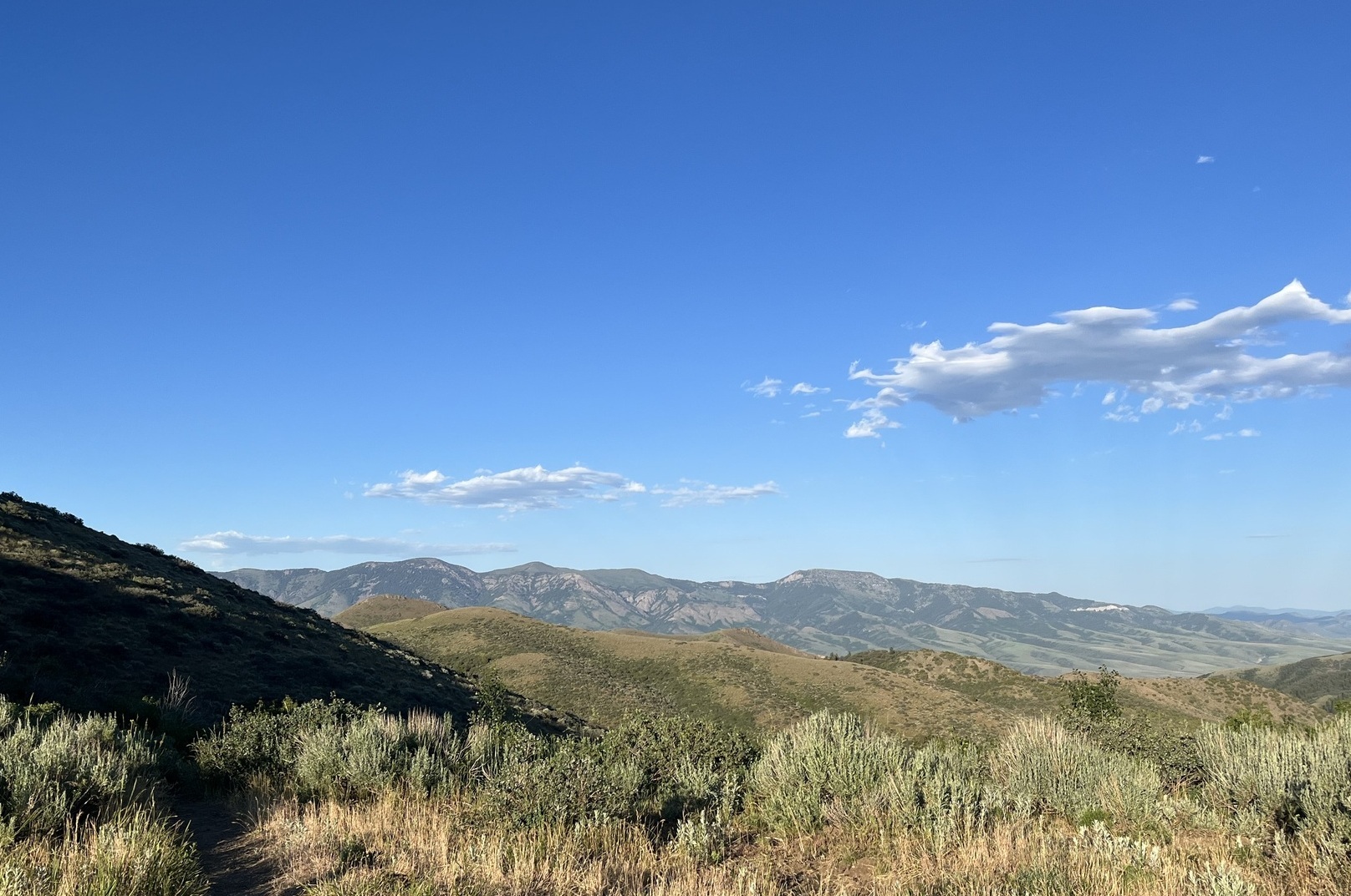 A view of the Portneuf Range from the crest of the Lead Draw trail