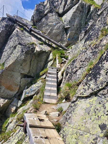 An example of some of the steps and ramps to help hikers over steep ...