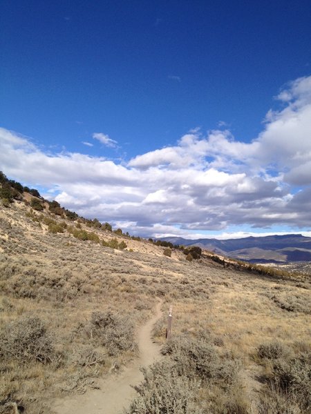 Start of the Bailey Trail from Second Gulch. Looking north towards Eagle.