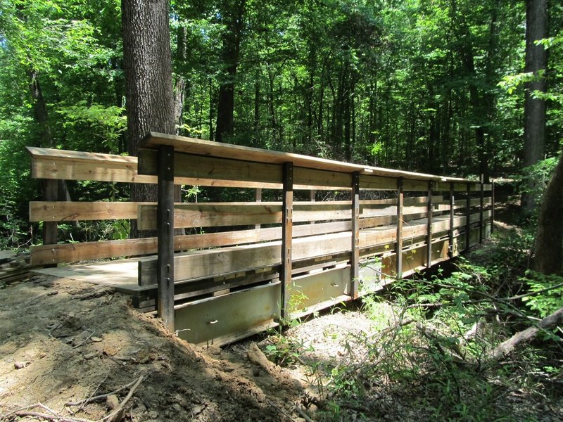 The new steel span bridge on the 3 Bridges Trail. The Forestry Dept ...