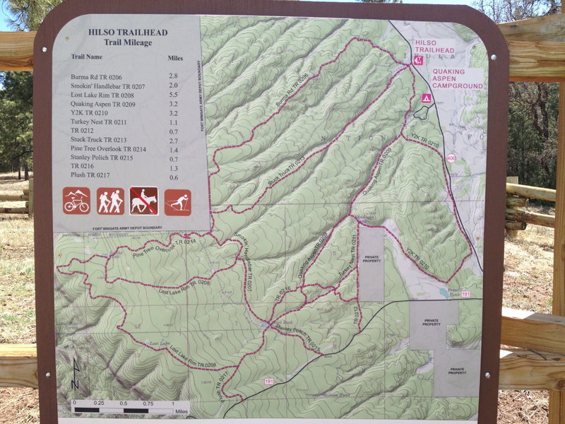 Trailhead map, confusing because as you stand there it is upside-down ...