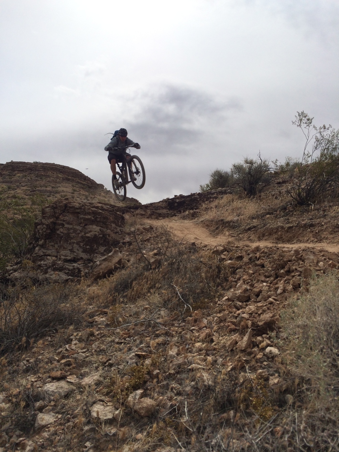Rock jump at the bottom of Good Call Trail