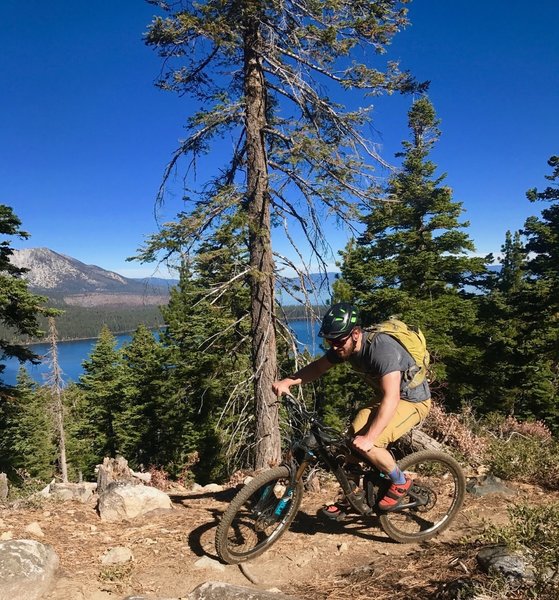 The Upper Angora Ridge Trail with Fallen Leaf Lake and Lake Tahoe in ...