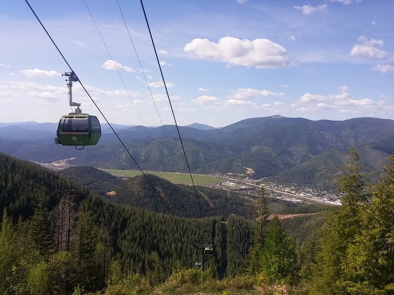Looking down on Kellogg and the huge green repository.