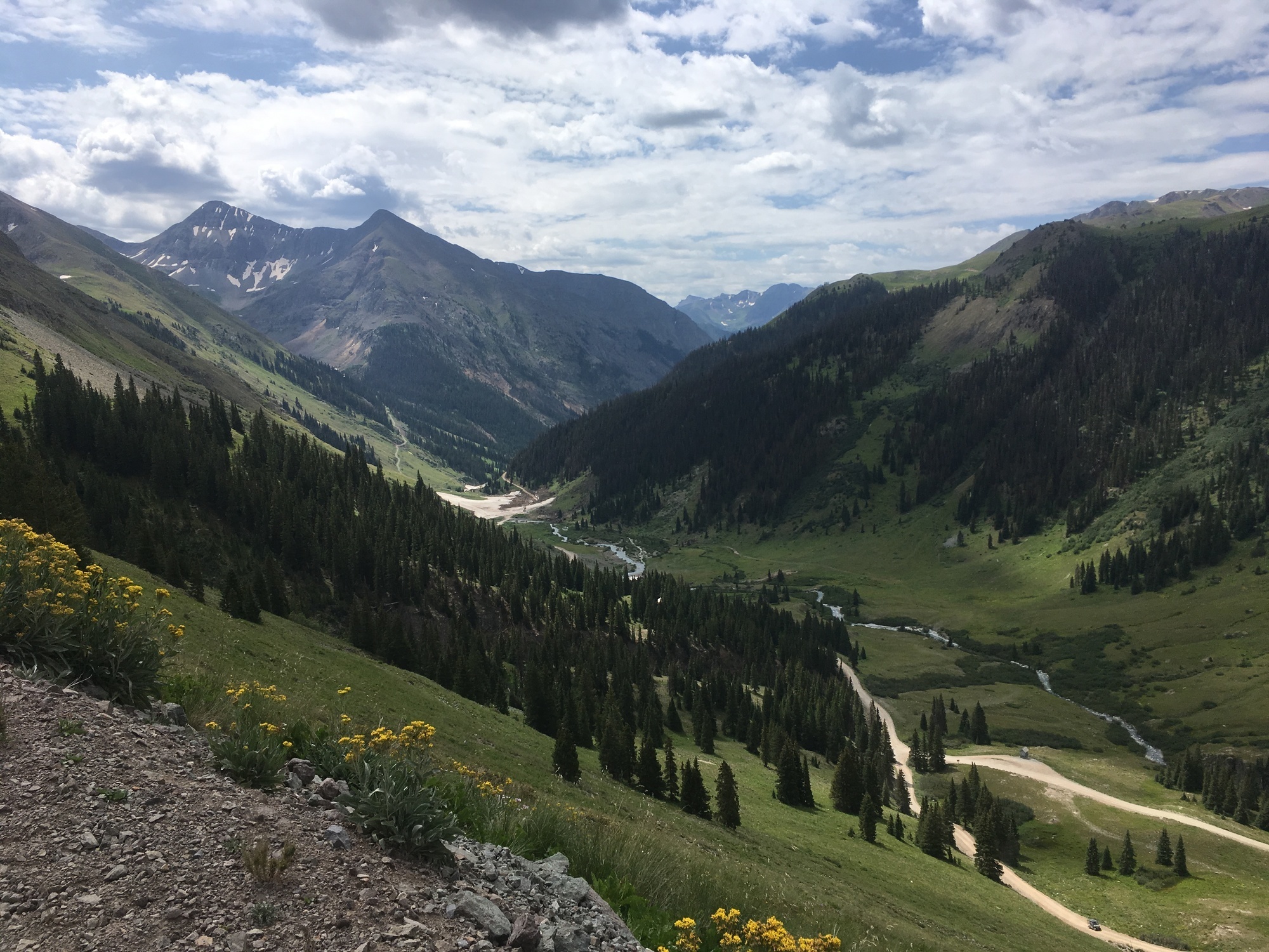 The view towards Silverton at Animas Forks.