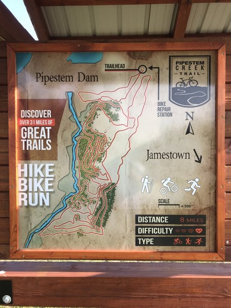 Trail Map Board at Trailhead