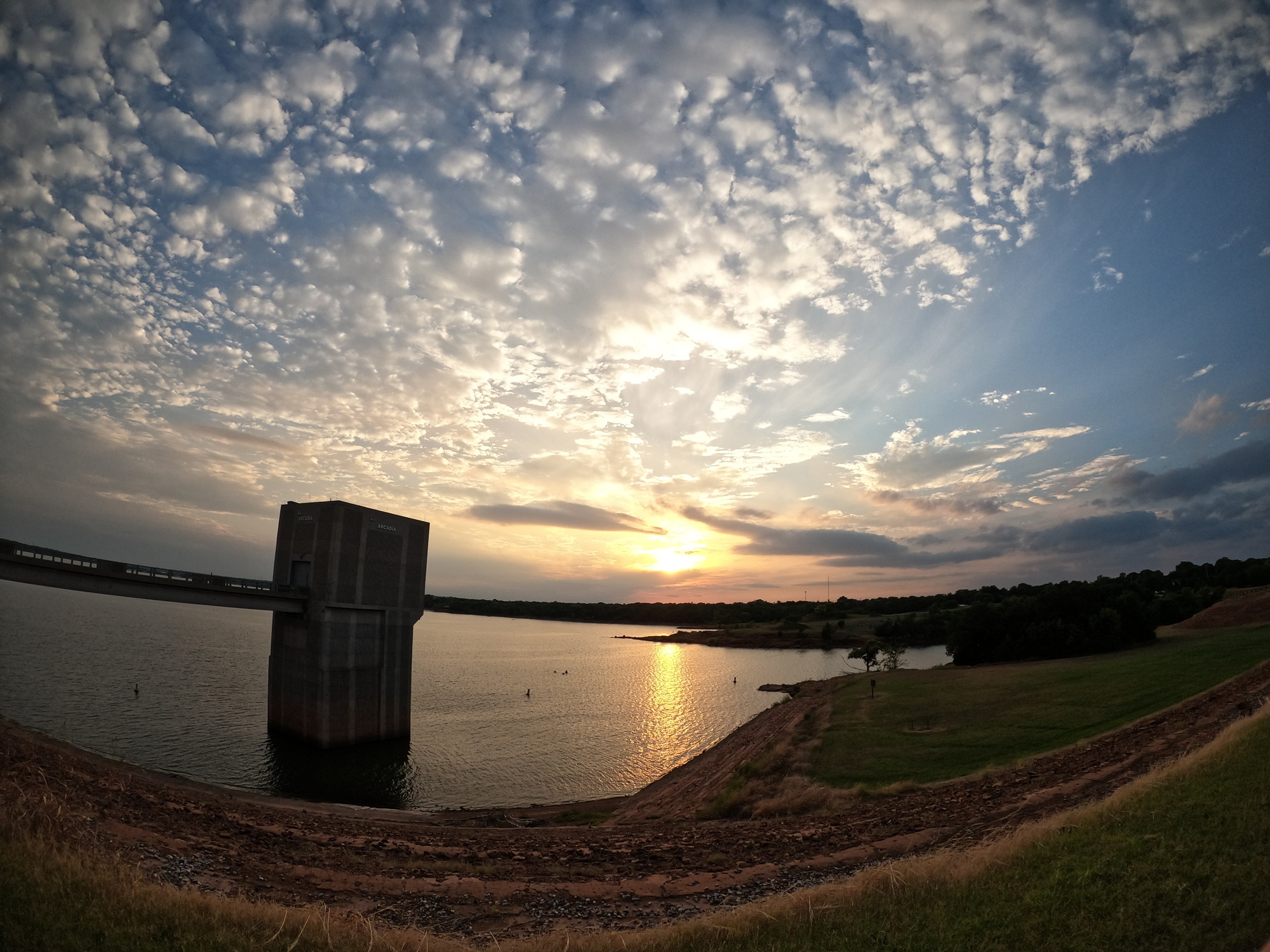 Arcadia lake dam, near the trailhead on the east side of the lake ...