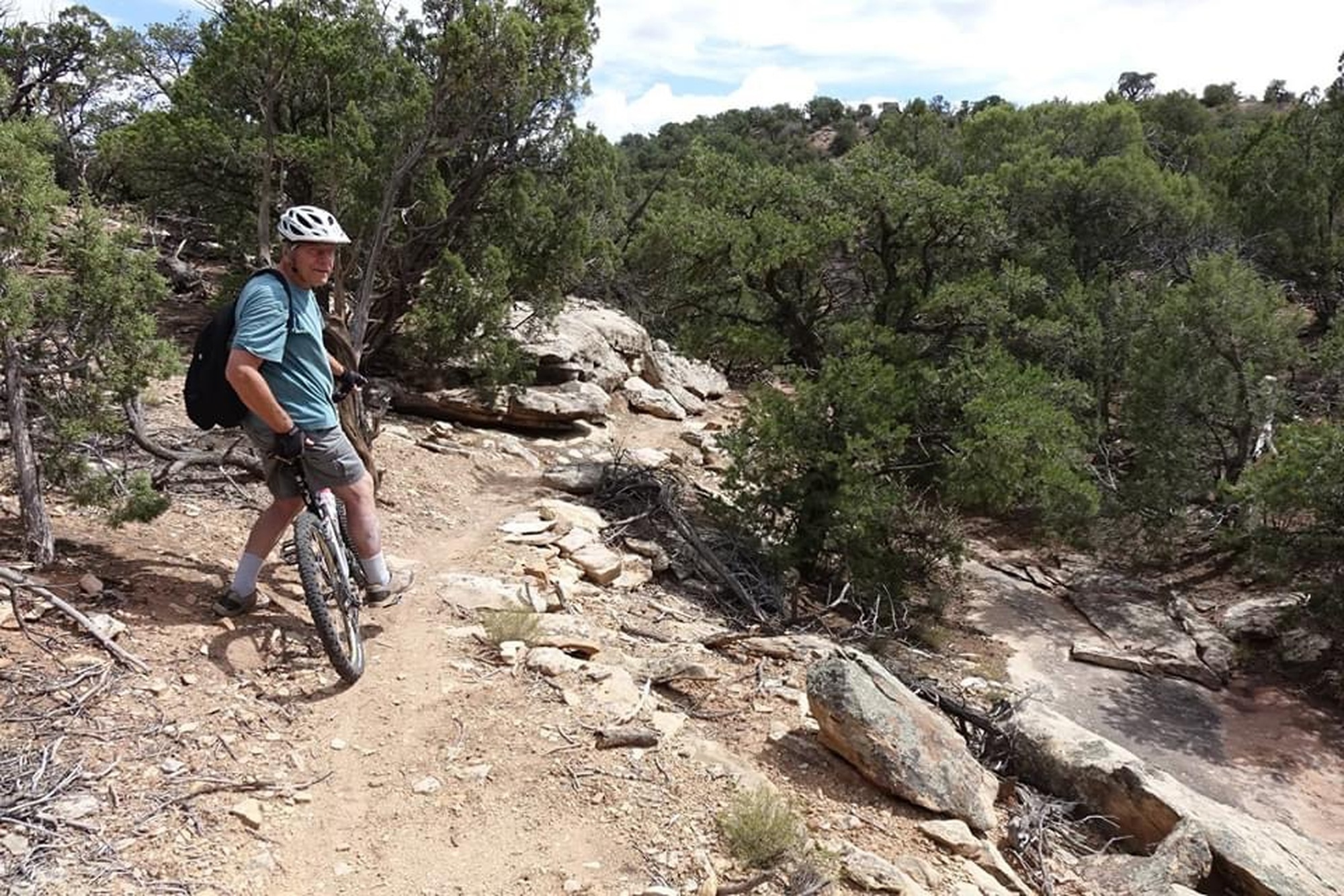 Checking out the new Paradox Trail singletrack.