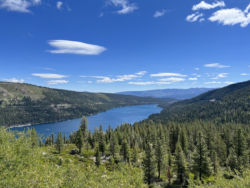 View of donner lake at end