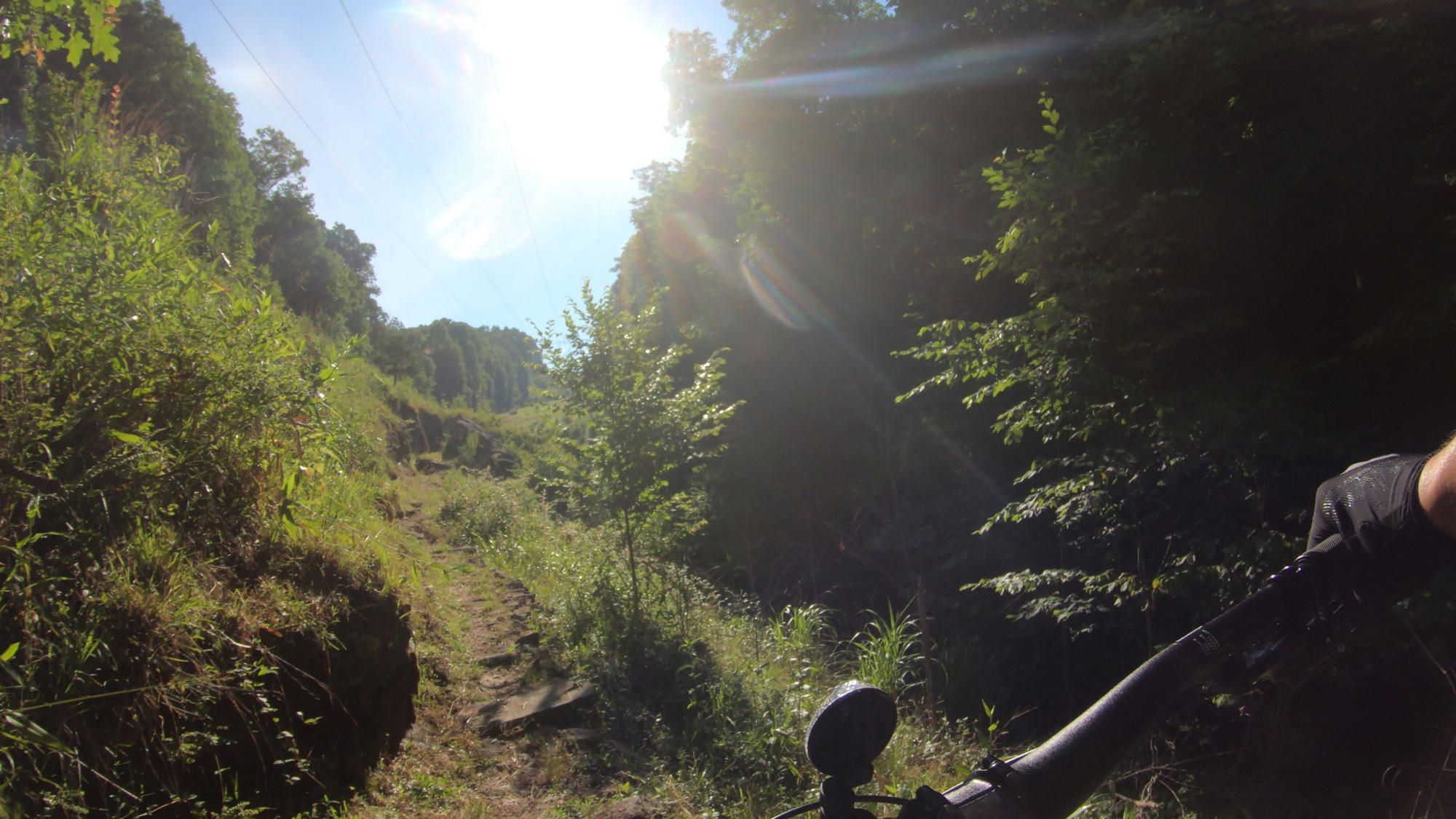 Under the power lines on the Boot Bridge Trail