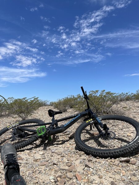 Taking a charge rest, enjoying the desert sky.