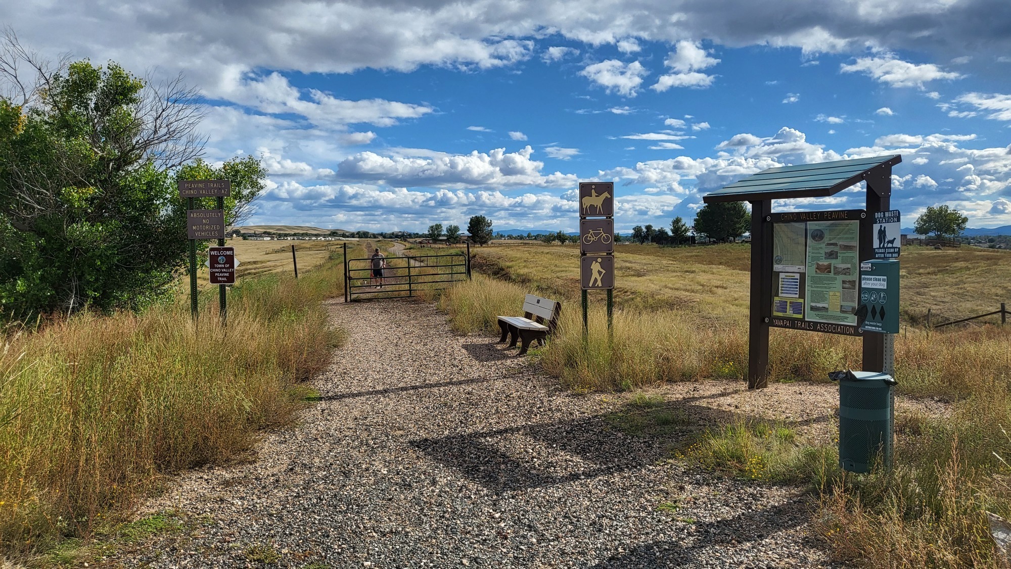 The northern trailhead of the Peavine Trail (Chino Valley Section).